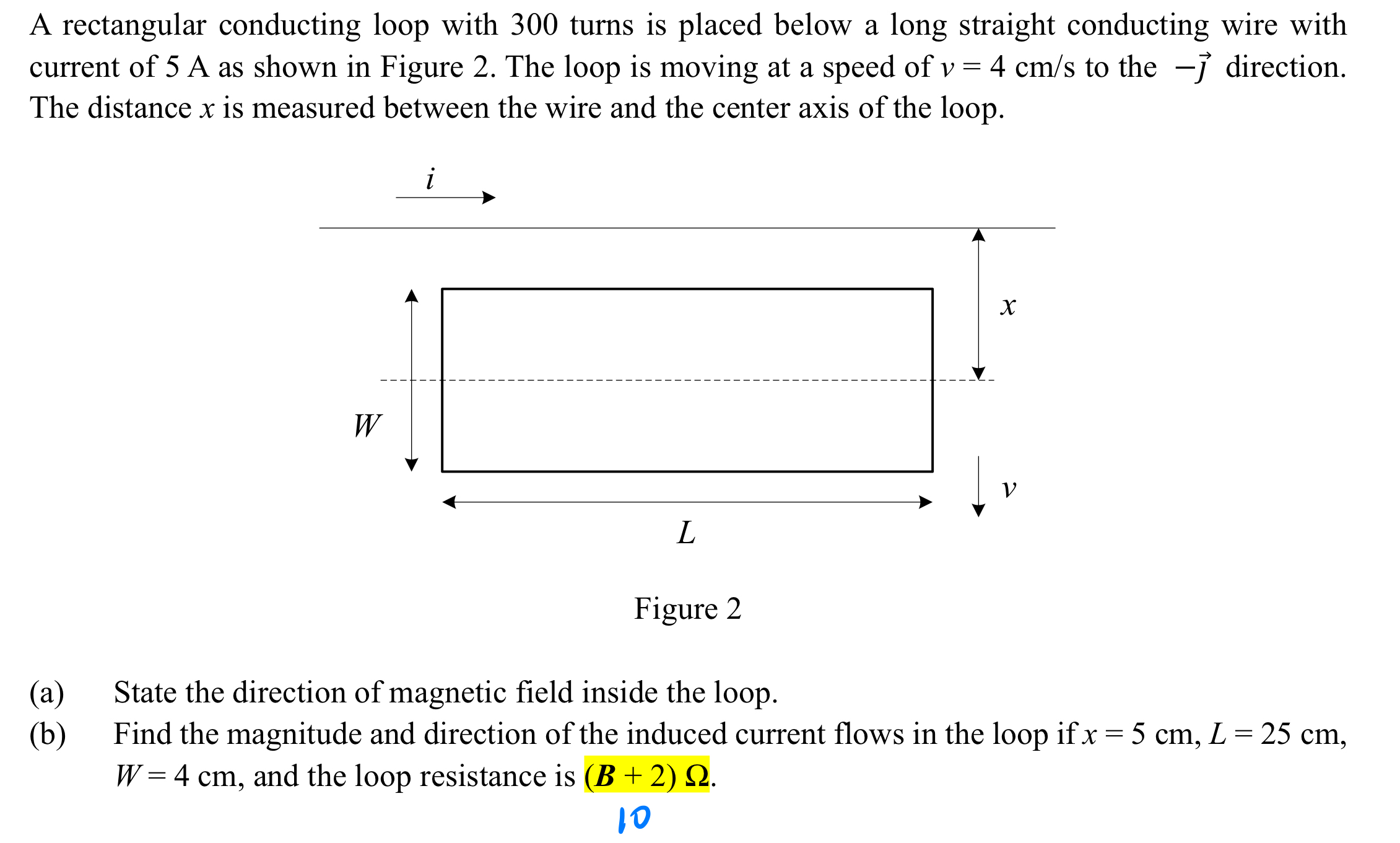 Solved A rectangular conducting loop with 300 ﻿turns is | Chegg.com