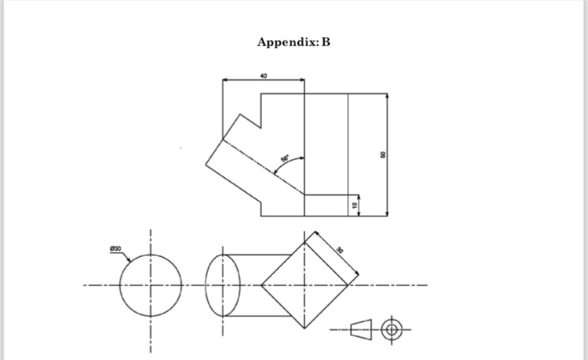 Solved Figure 2 ﻿in Appendix B shows views of an oblique | Chegg.com