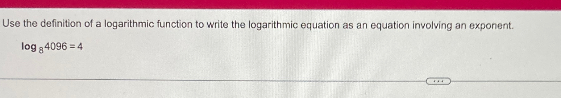 Solved Use the definition of a logarithmic function to write | Chegg.com