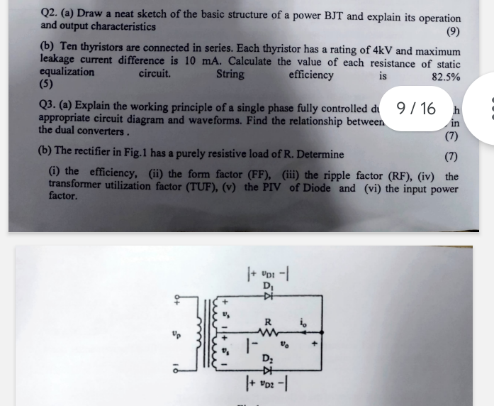 [Solved]: solve asap Q2. (a) Draw a neat sketch of the