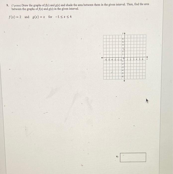 Solved 9. (7points) Draw the graphs of f(x) and g(x) and | Chegg.com