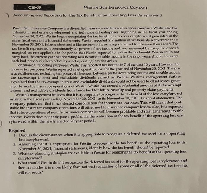 Solved WESTIN SUN INSURANCE COMPANY Accounting and Reporting | Chegg.com