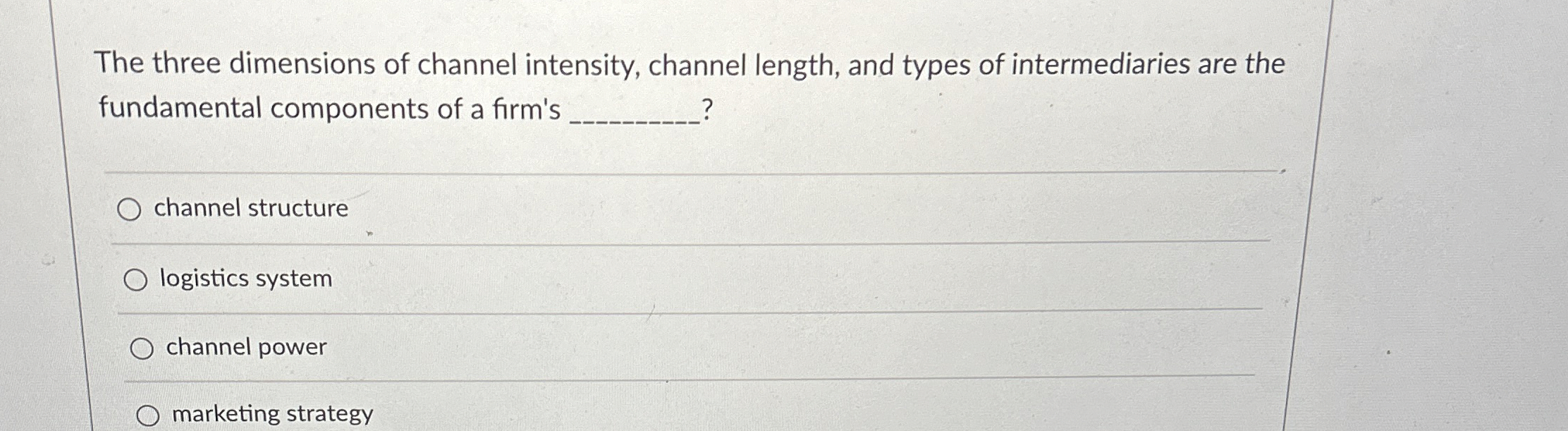 Solved The three dimensions of channel intensity, channel | Chegg.com