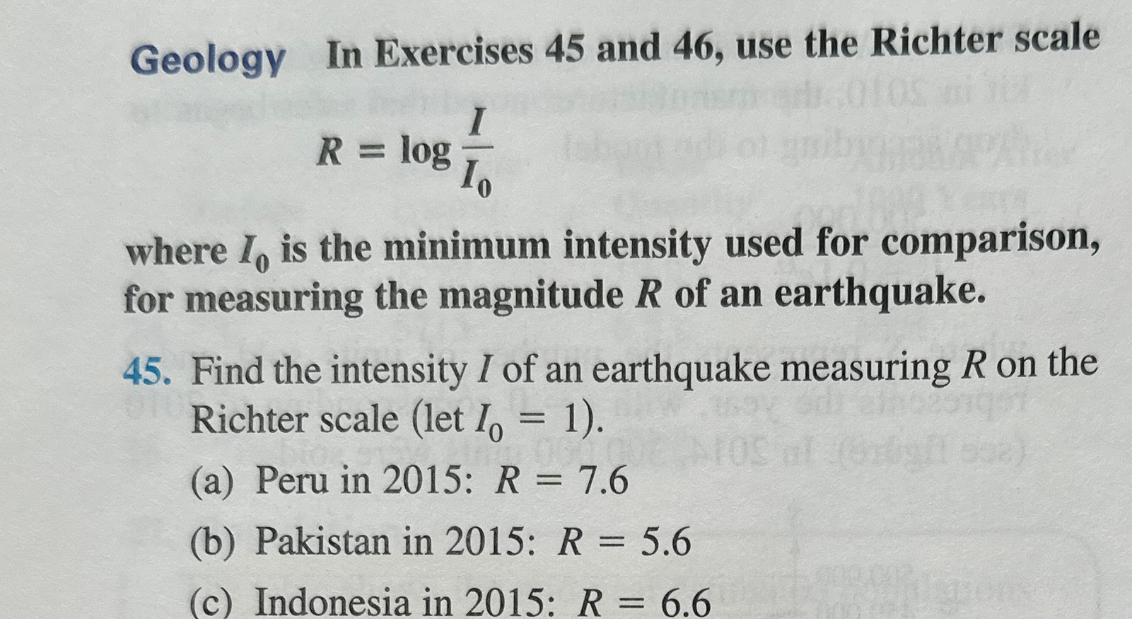 Solved Geology In Exercises 45 ﻿and 46, ﻿use the Richter | Chegg.com