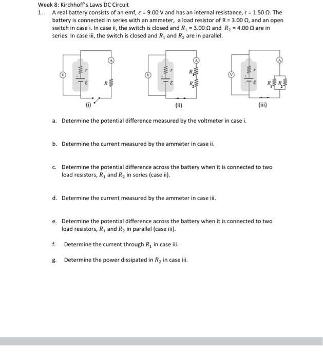 Solved Week 8: Kirchhoff's Laws DC Circuit A real battery | Chegg.com