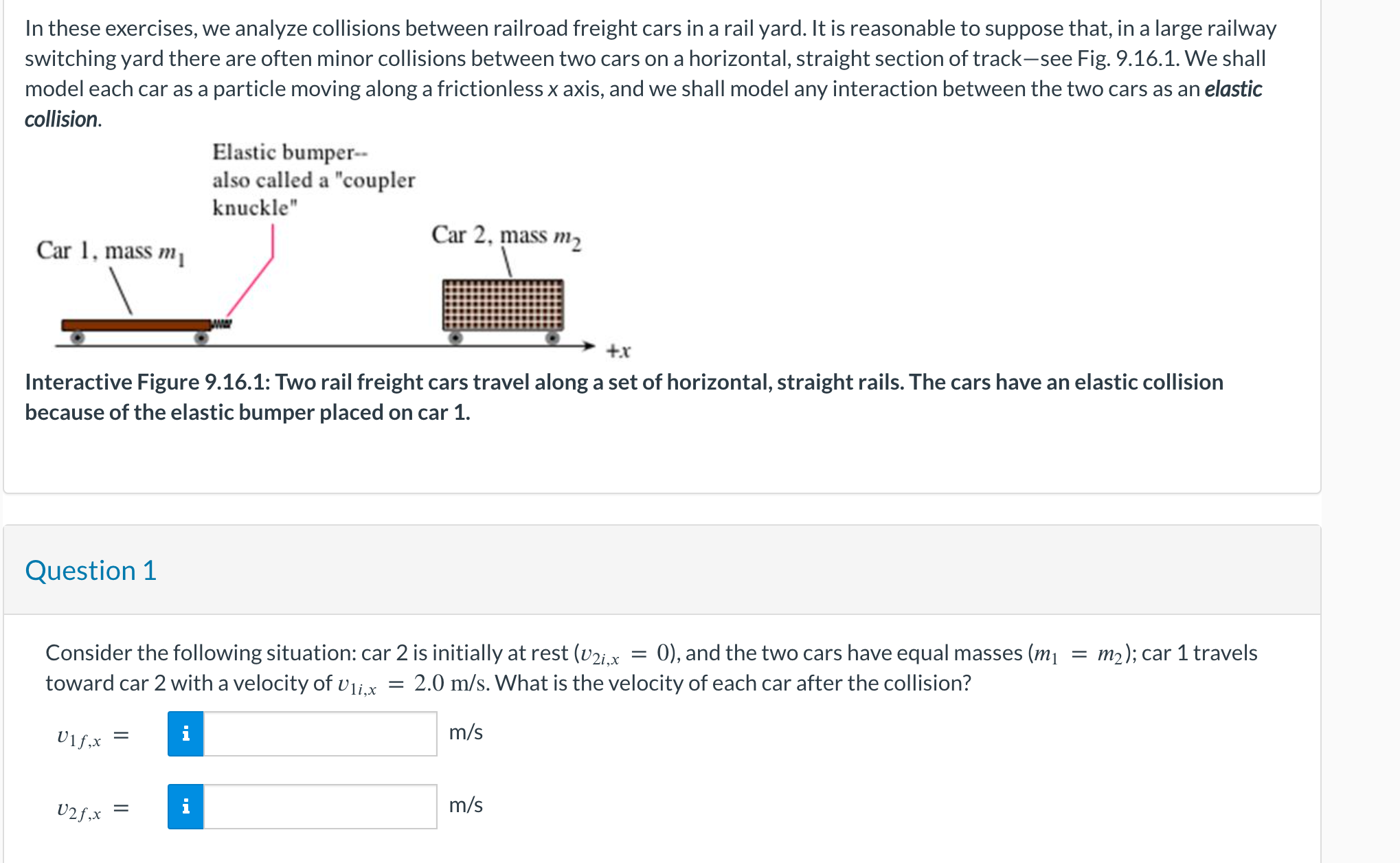 Solved In these exercises, we analyze collisions between | Chegg.com