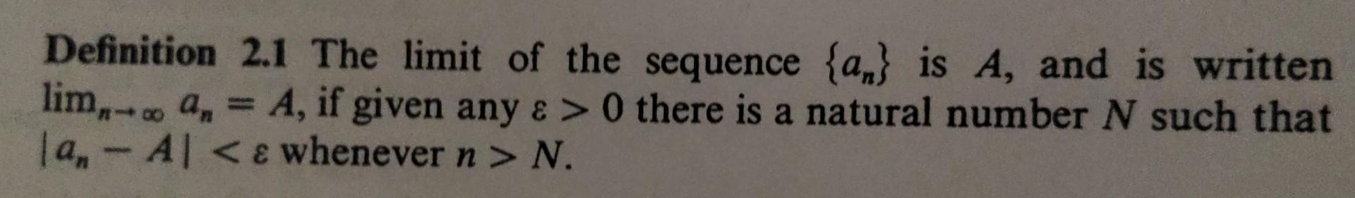Solved limn→∞(1+n1)nDefinition 2.1 The limit of the sequence | Chegg.com