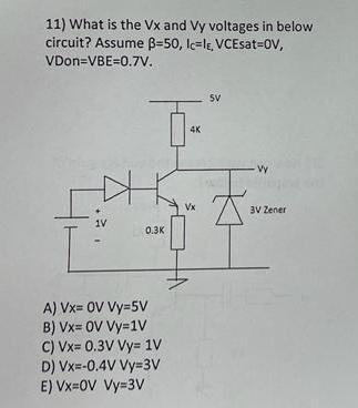 Solved What is the Vx and Vy voltages in below circuit? | Chegg.com