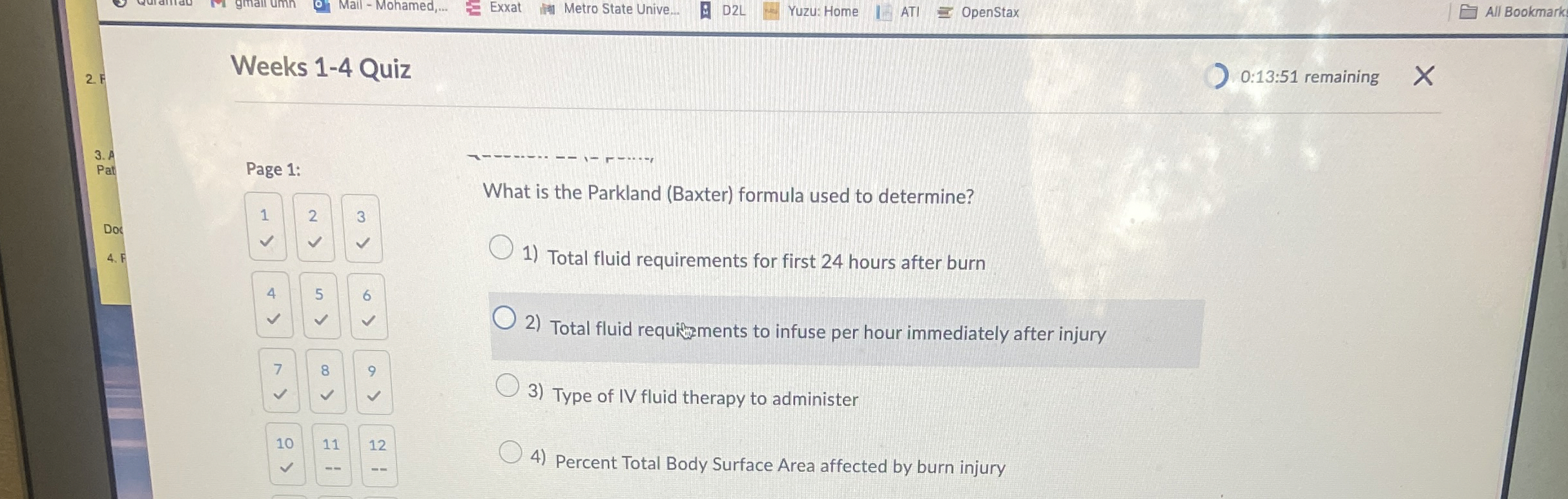 Solved What is the Parkland (Baxter) ﻿formula used to | Chegg.com