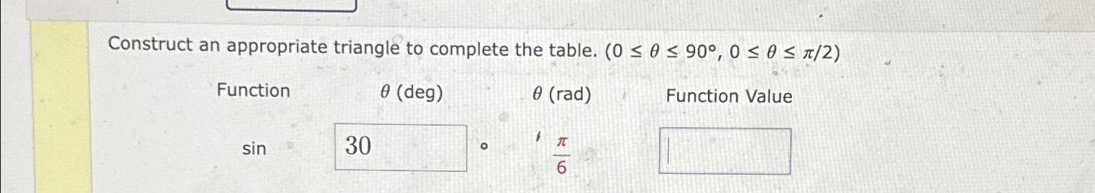 Solved Construct an appropriate triangle to complete the | Chegg.com