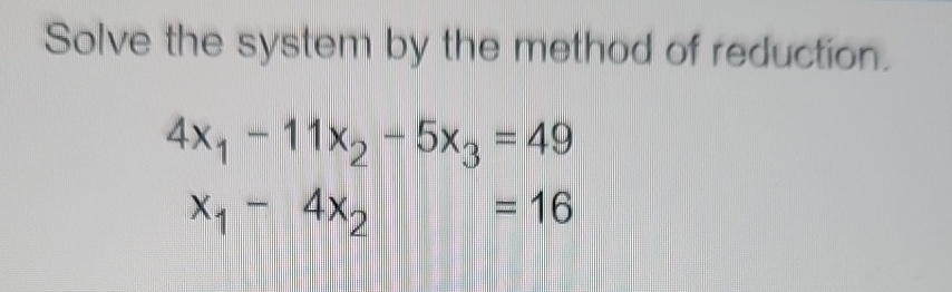 Solved Solve the system by the method of | Chegg.com