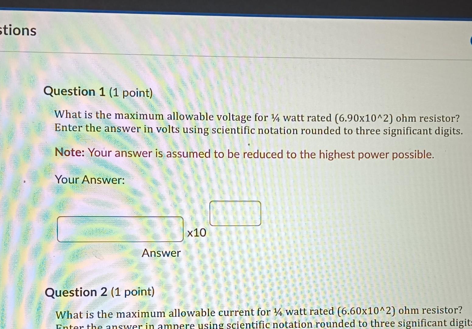 Solved Question 1 (1 point) What is the maximum allowable | Chegg.com