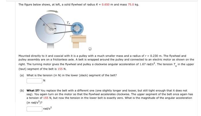 Solved The figure below shows, at left, a solid flywheel of | Chegg.com