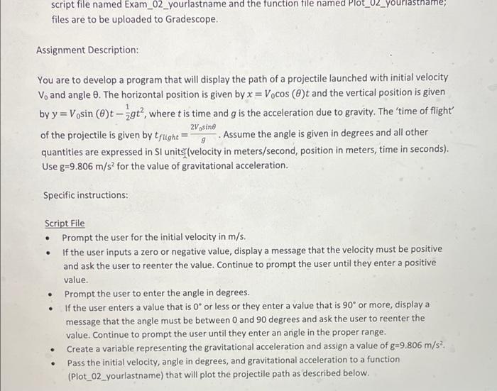 Solved script file named Exam_02_yourlastname and the | Chegg.com