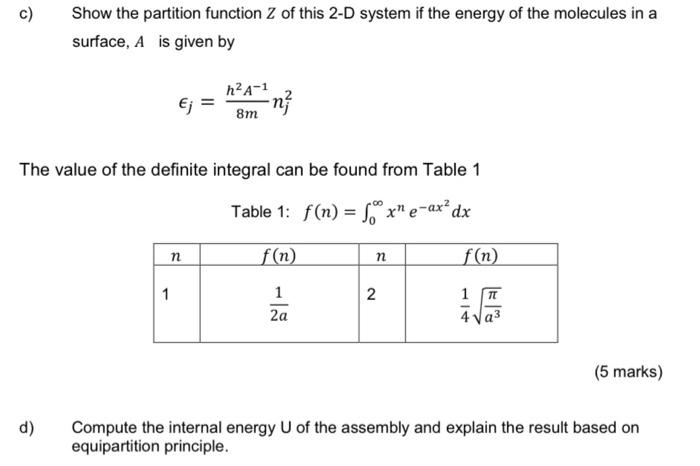 c) Show the partition function Z of this 2-D system | Chegg.com