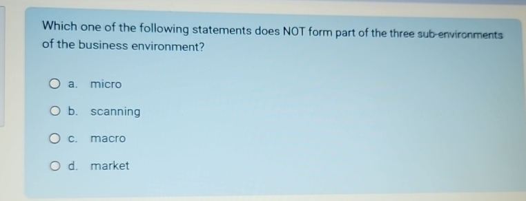 Solved Which one of the following statements does NOT form | Chegg.com