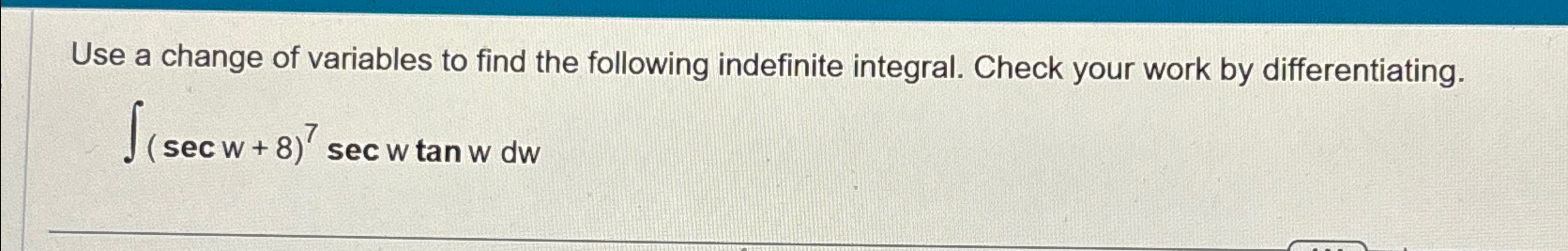 Solved Use a change of variables to find the following | Chegg.com