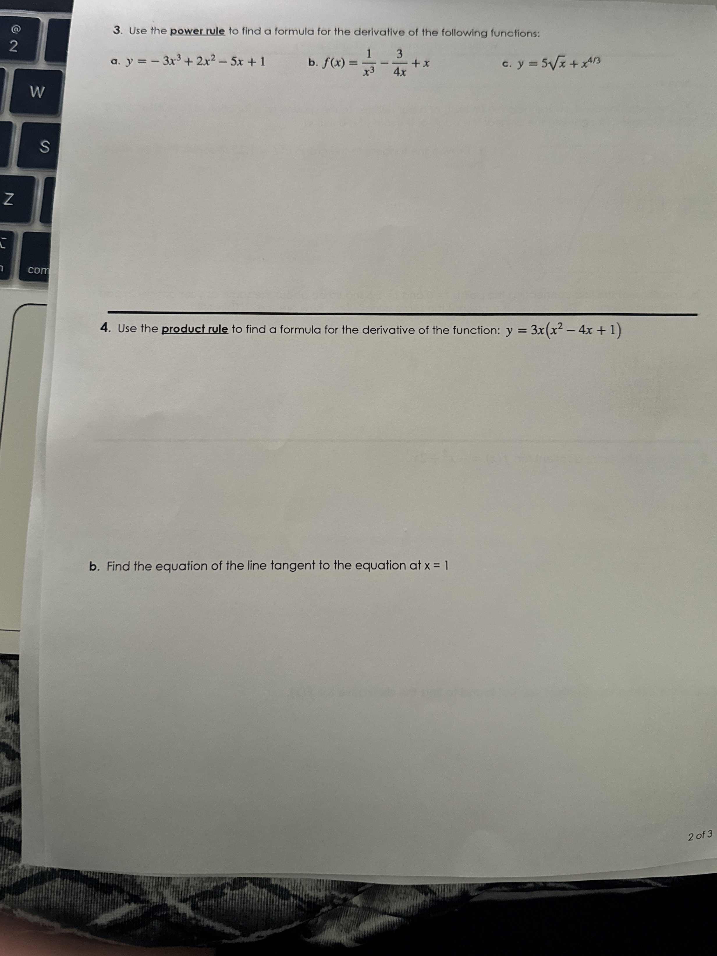 Solved Use the power rule to find a formula for the | Chegg.com