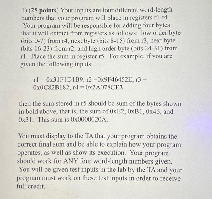 Solved Can you help me answer this question.1) (25 points) | Chegg.com
