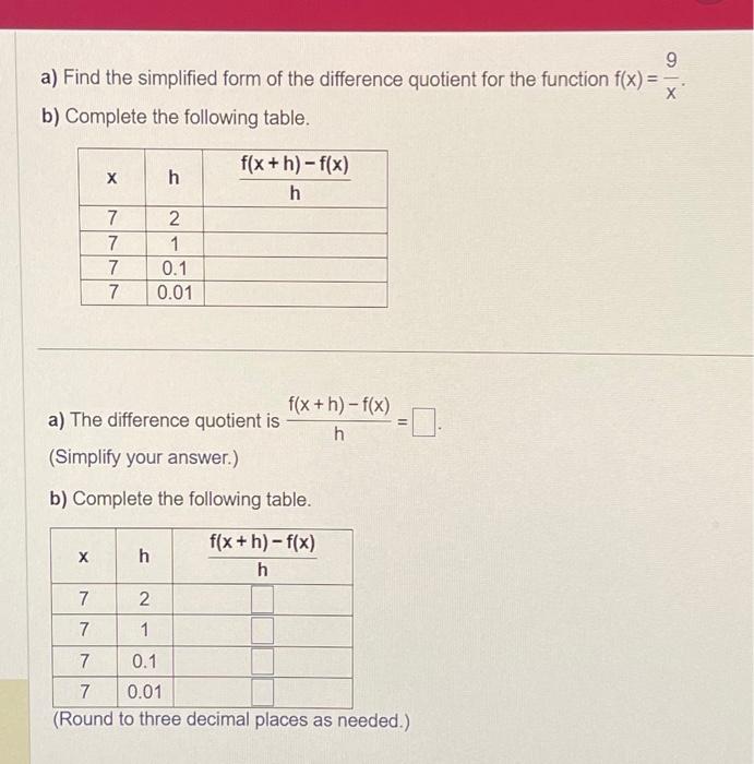 Solved a) Find the simplified form of the difference | Chegg.com