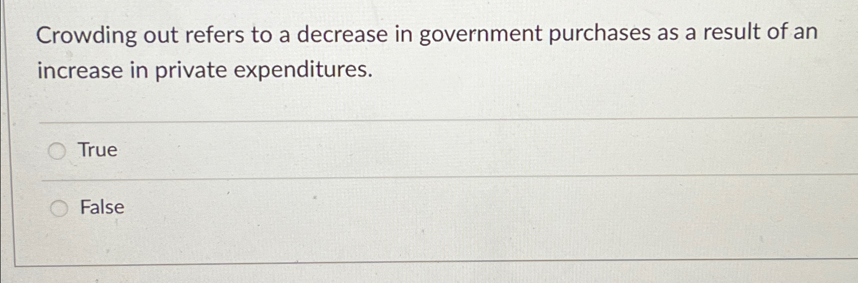 Solved Crowding out refers to a decrease in government | Chegg.com