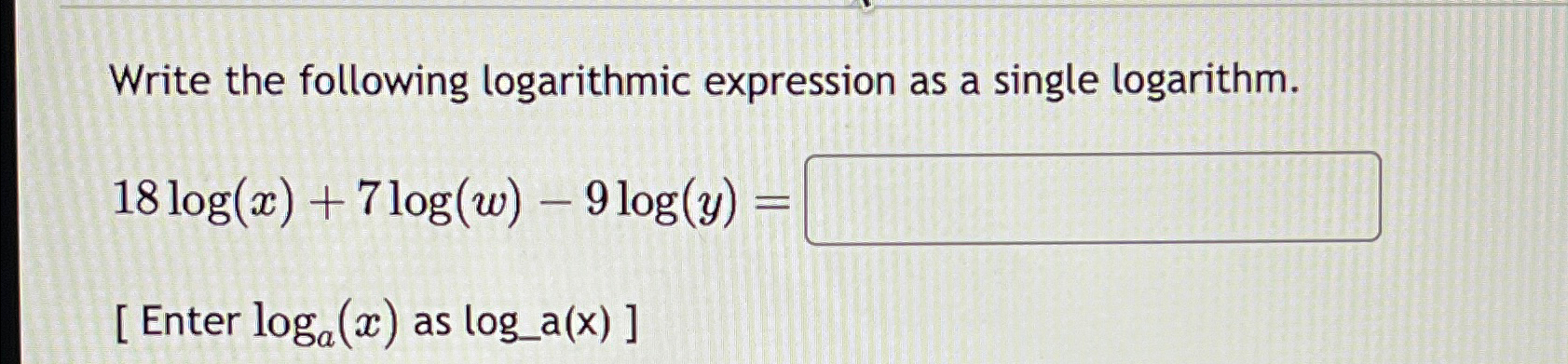 Solved Write the following logarithmic expression as a | Chegg.com