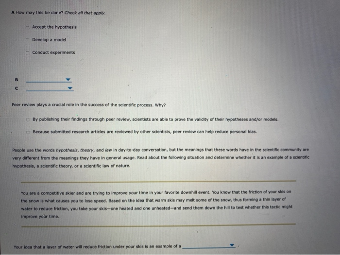 Solved 1. The scientific process Complete the following flow | Chegg.com