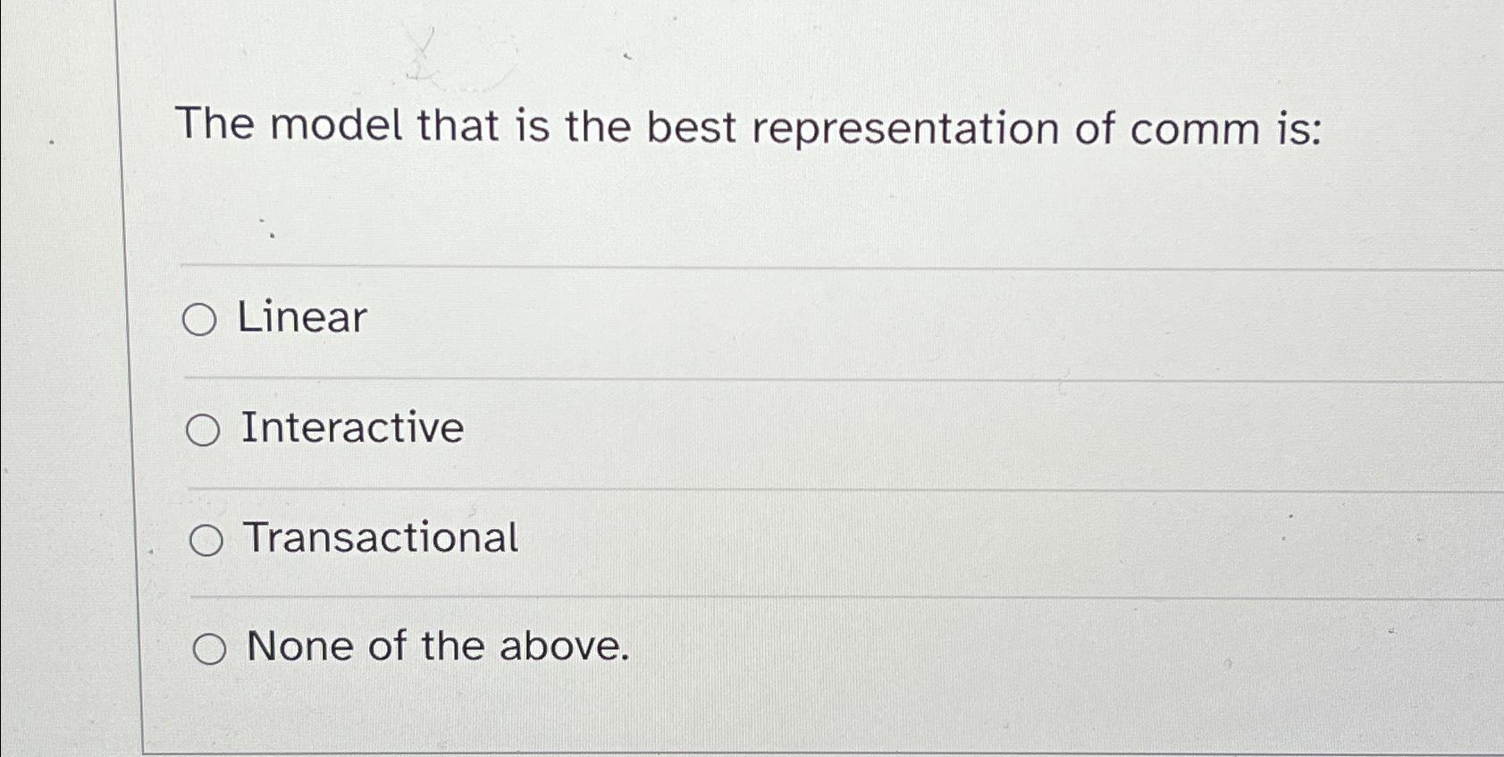 Solved The model that is the best representation of comm | Chegg.com