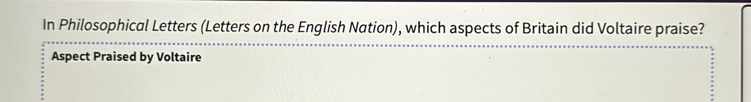 Solved In Philosophical Letters (Letters on the English | Chegg.com