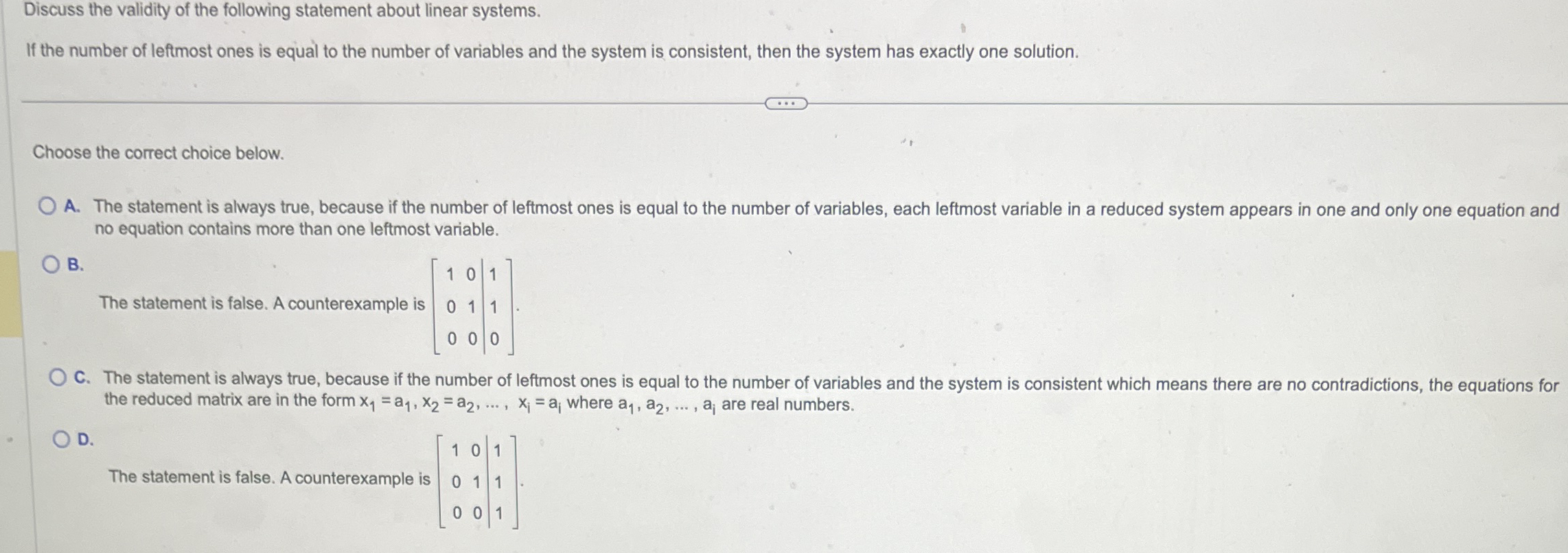 Solved Discuss the validity of the following statement about | Chegg.com