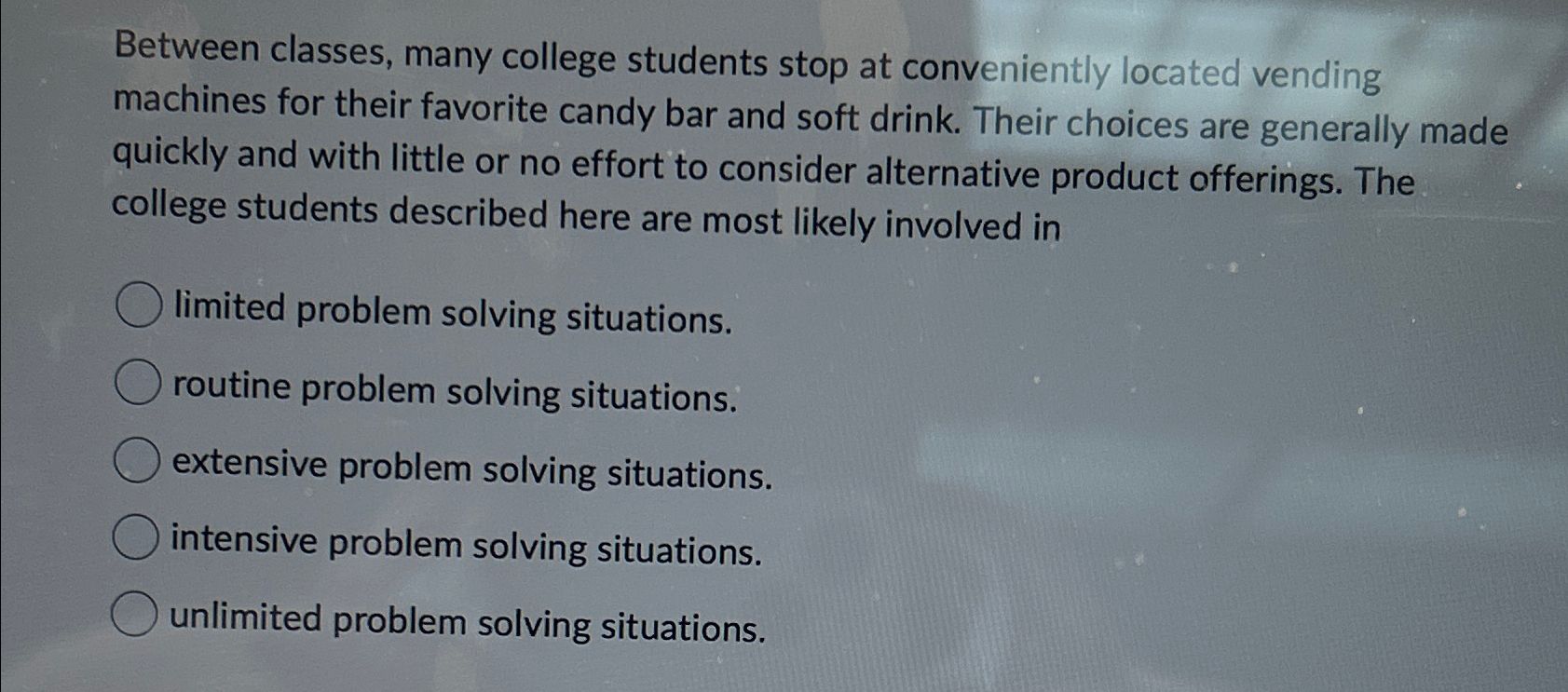 Solved Between classes, many college students stop at | Chegg.com