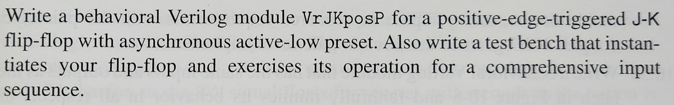 Solved Write A Behavioral Verilog Module Vrjkposp For A 7049
