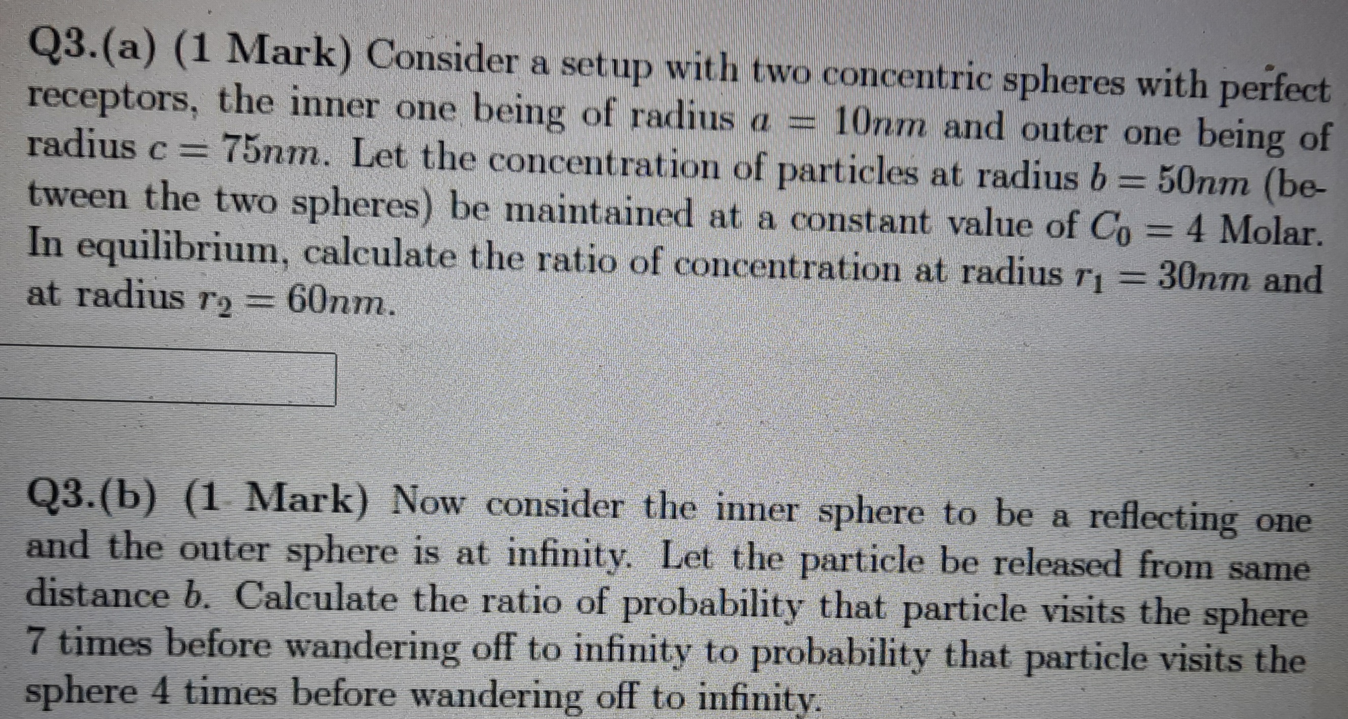 Solved Q3.(a) (1 ﻿Mark) ﻿Consider a setup with two | Chegg.com