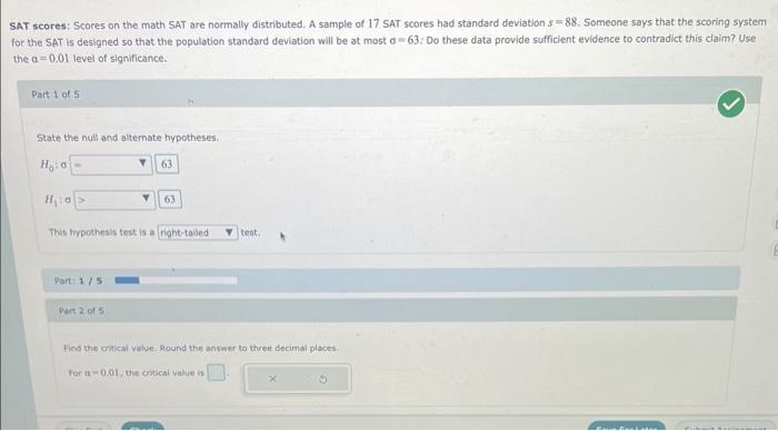 Solved SAT scores: Scores on the math SAT are normally | Chegg.com