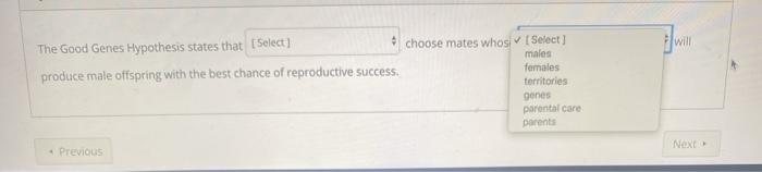 Solved will The Good Genes Hypothesis states that Select) | Chegg.com
