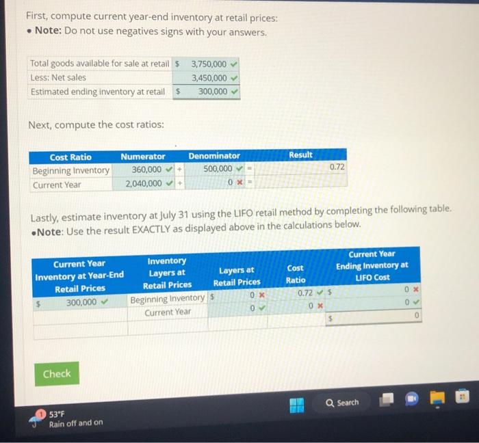 Solved Estimating inventory Using LIFO Retail Method | Chegg.com
