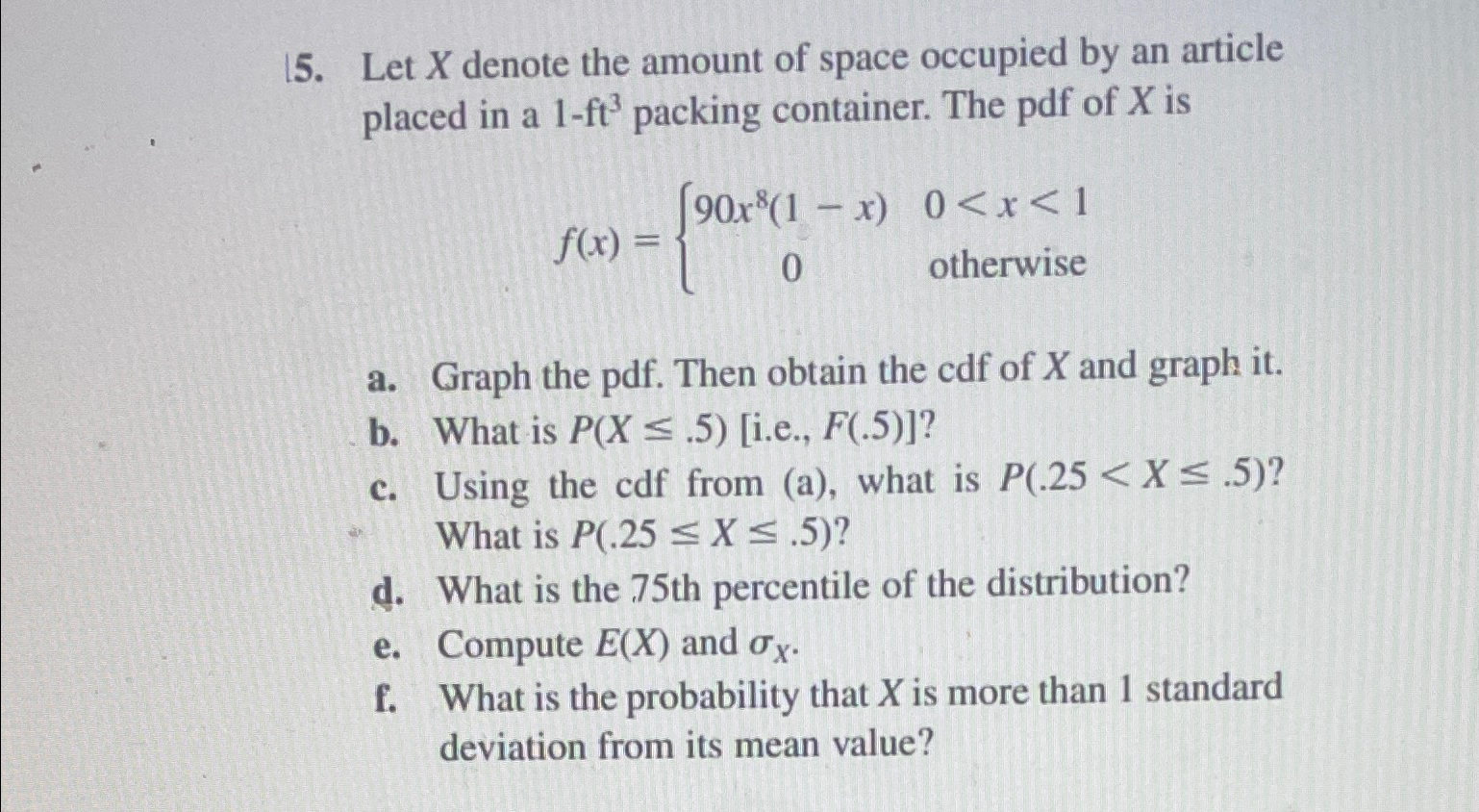 Solved Let x ﻿denote the amount of space occupied by an | Chegg.com