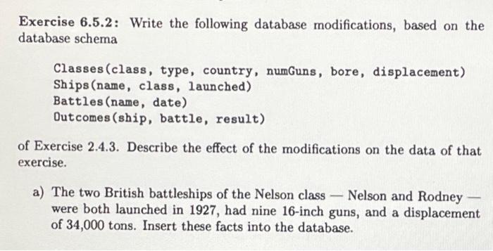 Solved Exercise 6.5.2: Write the following database | Chegg.com