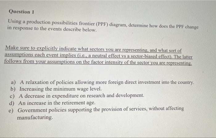 Solved Using a production possibilities frontier (PPF) | Chegg.com