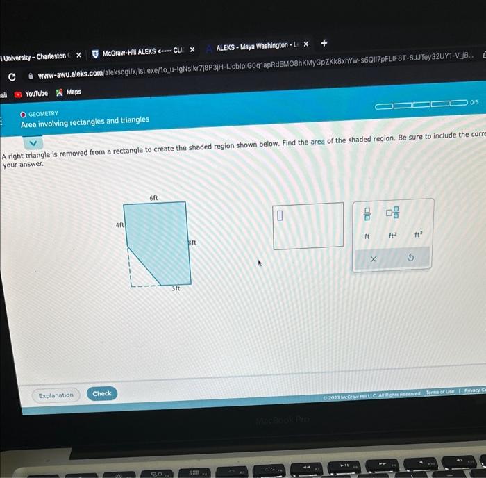 Solved A right triangle is removed from a rectangle to | Chegg.com