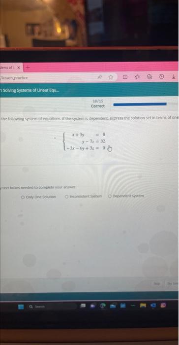 Solved the following system of equations, if the syotem is | Chegg.com