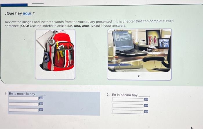 Review the images and list three words from the | Chegg.com