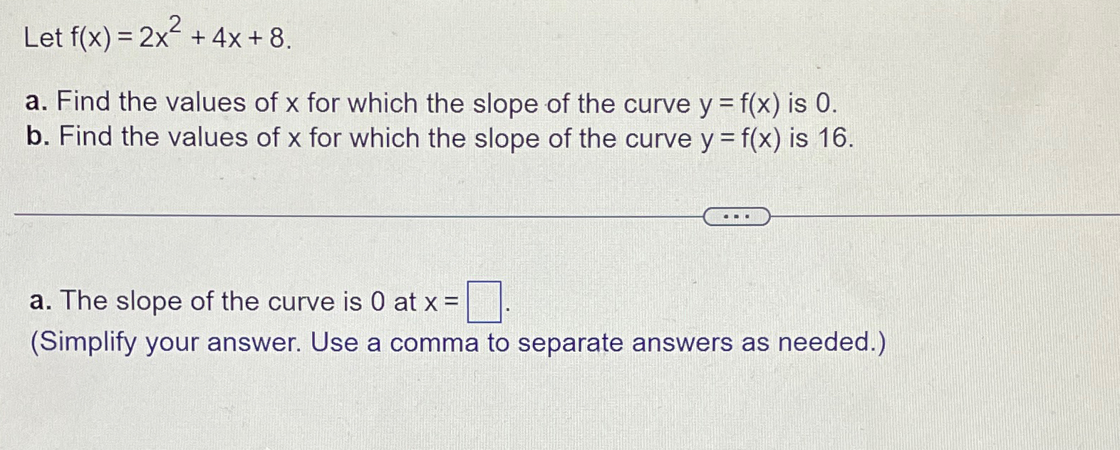 Solved Let F X 2x2 4x 8a ﻿find The Values Of X ﻿for Which