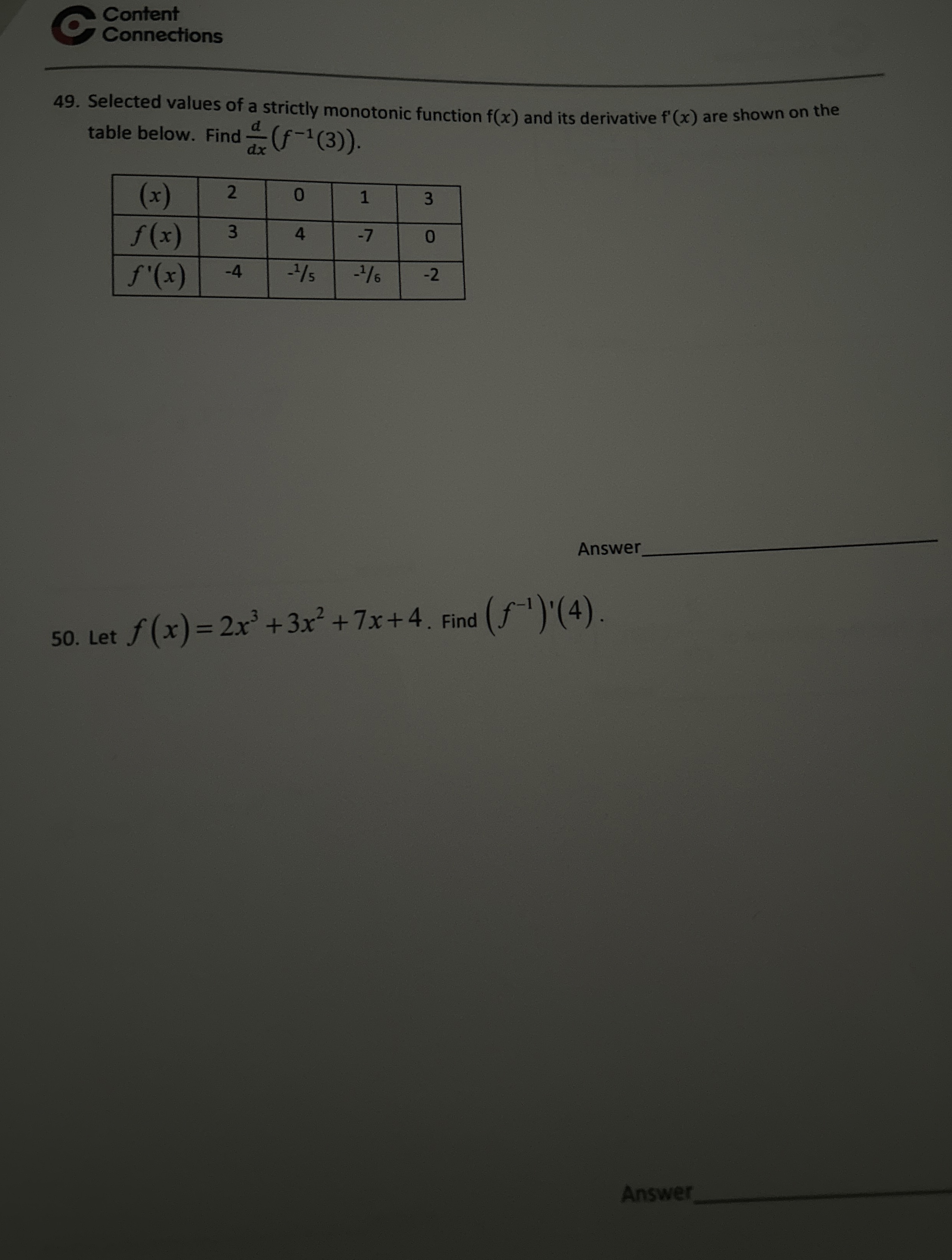 Solved ContentConnections49. ﻿Selected values of a strictly | Chegg.com