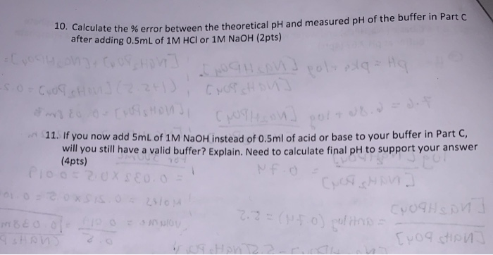 PART C: Why is a buffer a buffer? pH before addition | Chegg.com