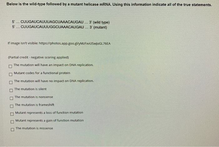 Solved Below is the wild-type followed by a mutant helicase | Chegg.com