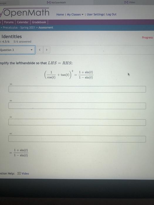 Solved M MyOpen Math Mwide OpenMath Home | My Classes - User | Chegg.com