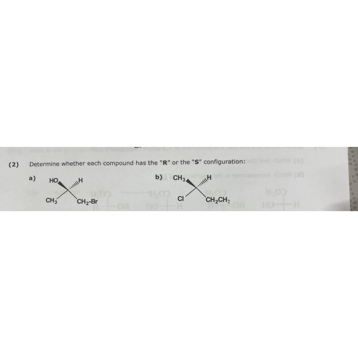Solved (2) ﻿Determine whether each compound has the " R " | Chegg.com