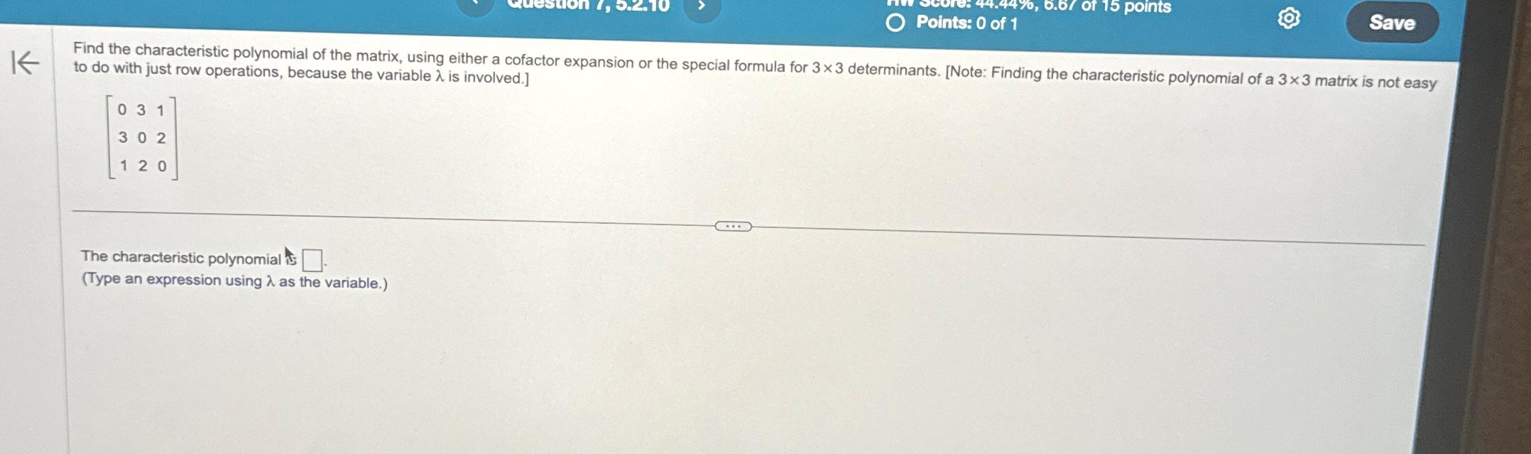 Solved to do with just row operations, because the variable | Chegg.com