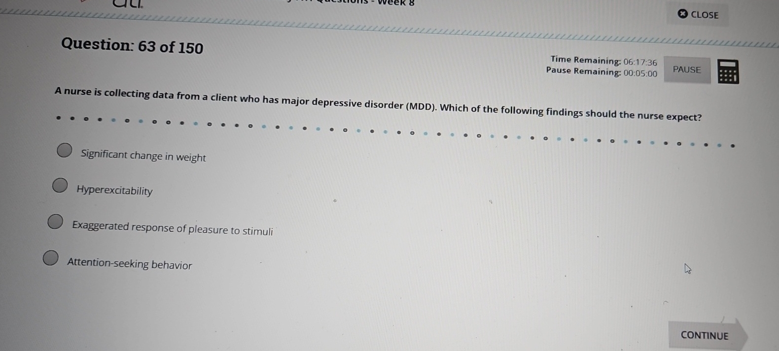 Solved Question: 63 ﻿of 150Time Remaining: 06:17:36Pause | Chegg.com